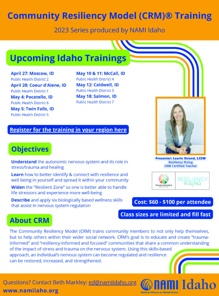 Community Resiliency Model (CRM)® Training - 2023 Series produced by NAMI Idaho - Resiliency Rising